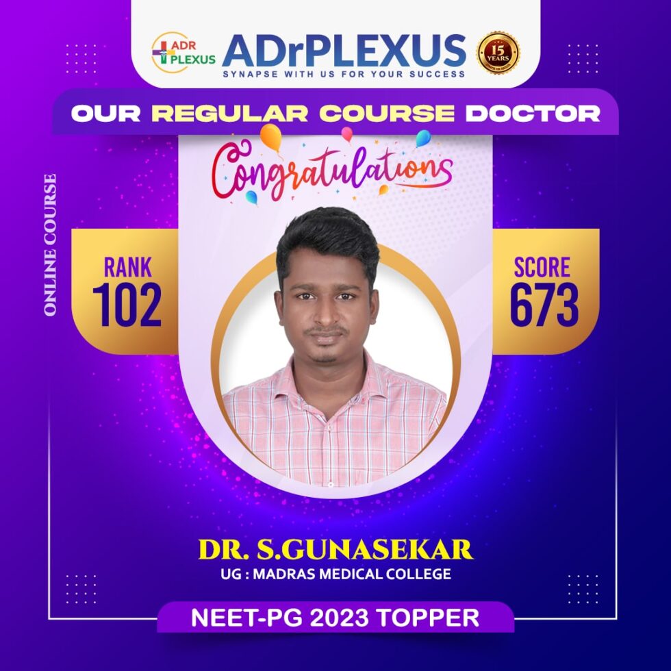 NEET PG 2023 Toppers - ADrPLEXUS NExT / INICET